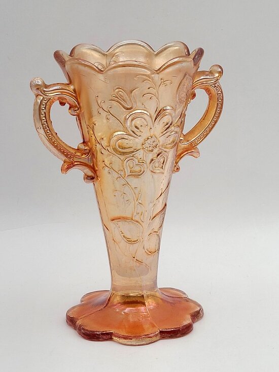 Dugan | Accents | Antique Dugan Marigold Orange Carnival Glass Two ...
